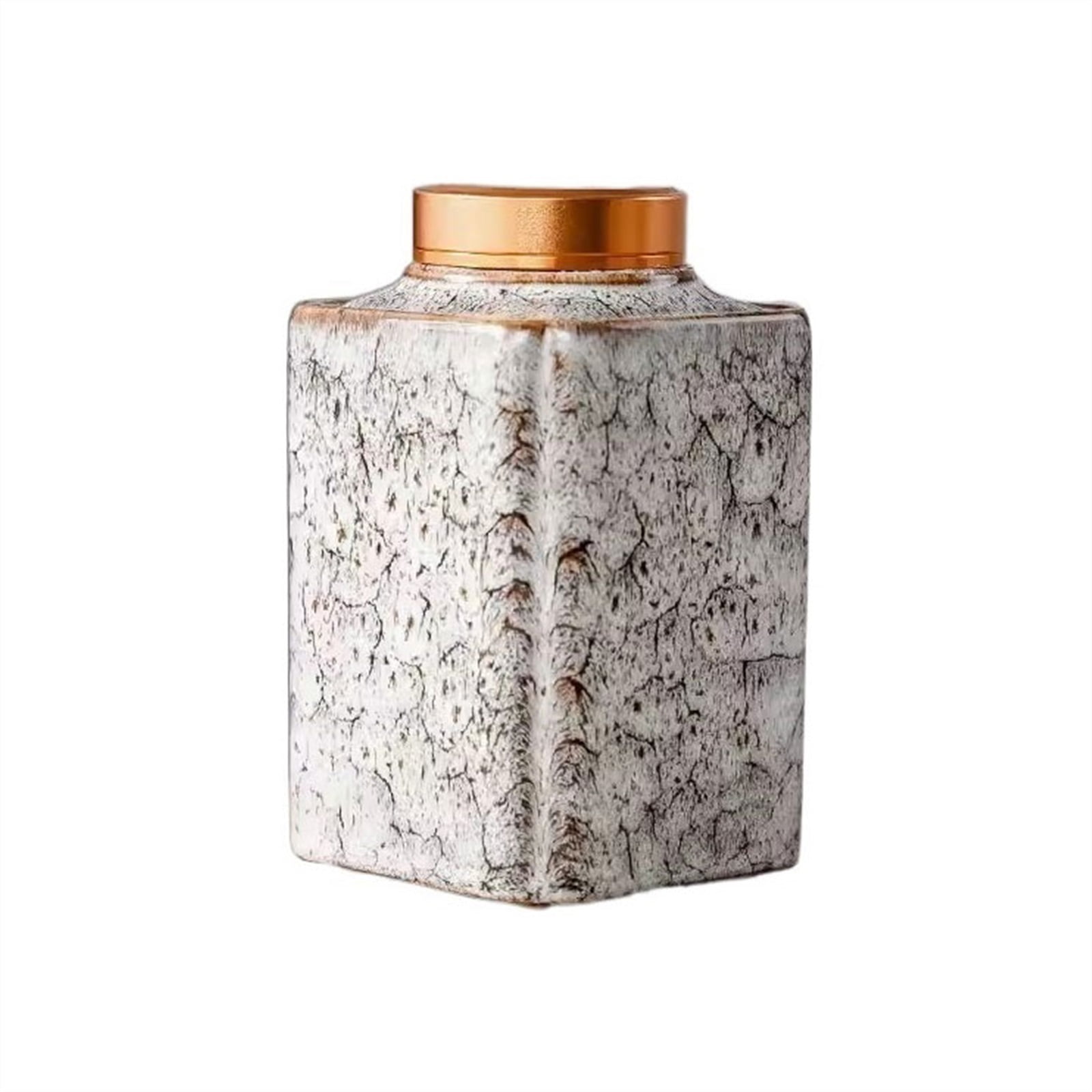 Loose Leaf Tea Flower Tea Canister Ceramic Small Tea Warehouse Metal ...