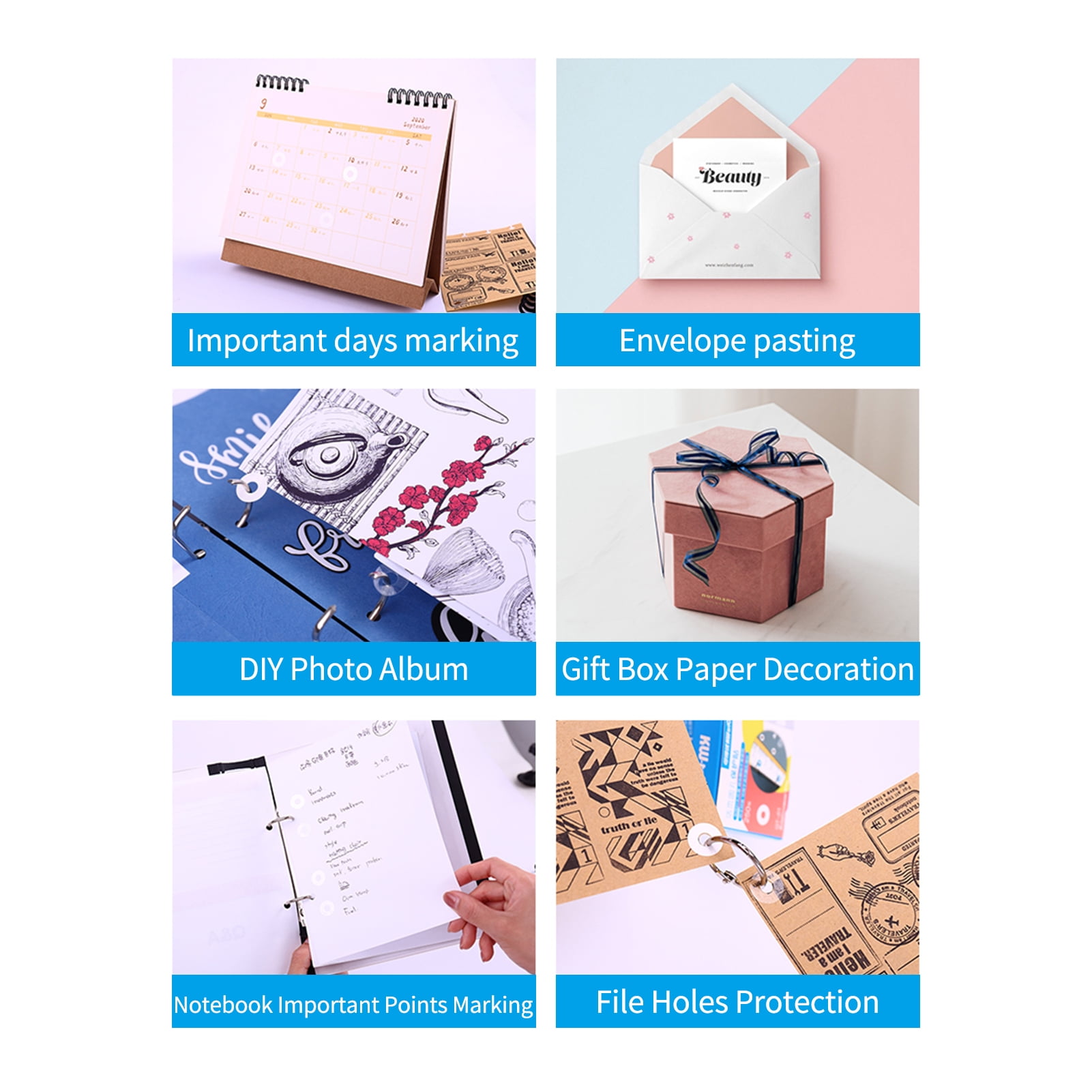 Loose- Paper Hole Reinforcement Labels Round Stickers Self-Adhesive ...