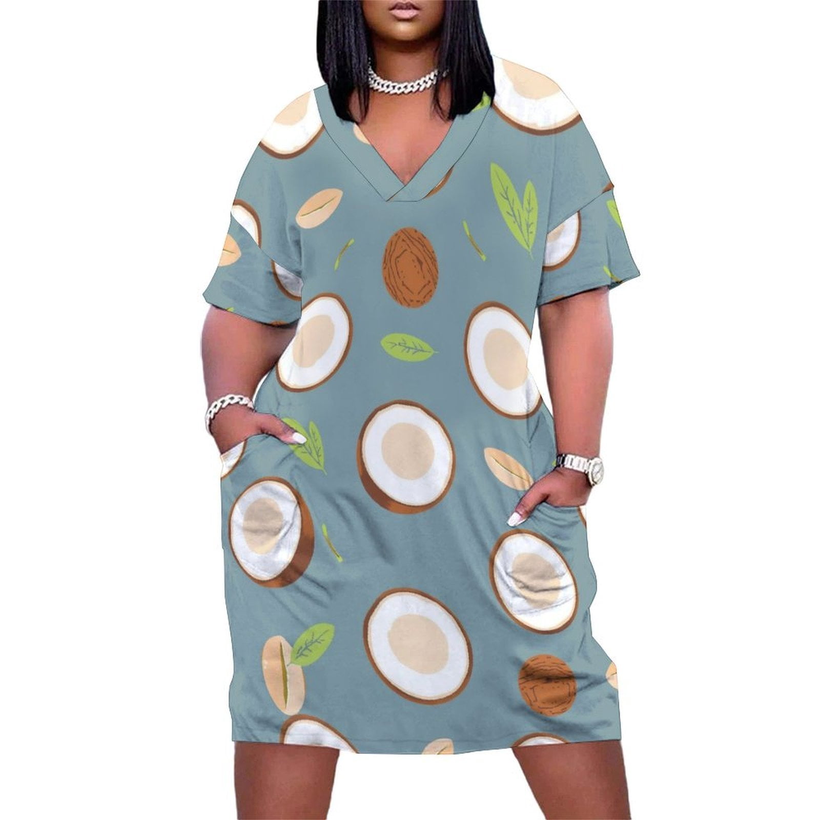 Loose Pocket Dress Coconut Summer Pattern Dresses for Woman Dresses for ...