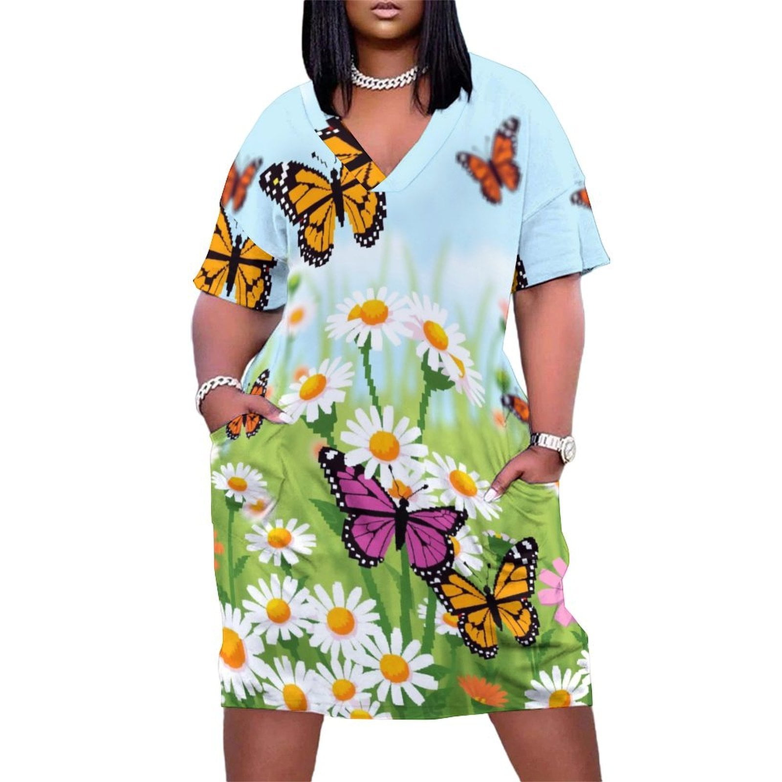 Loose Pocket Dress Daisy Dresses for Woman Dresses for Woman 2025 - Walmart.com