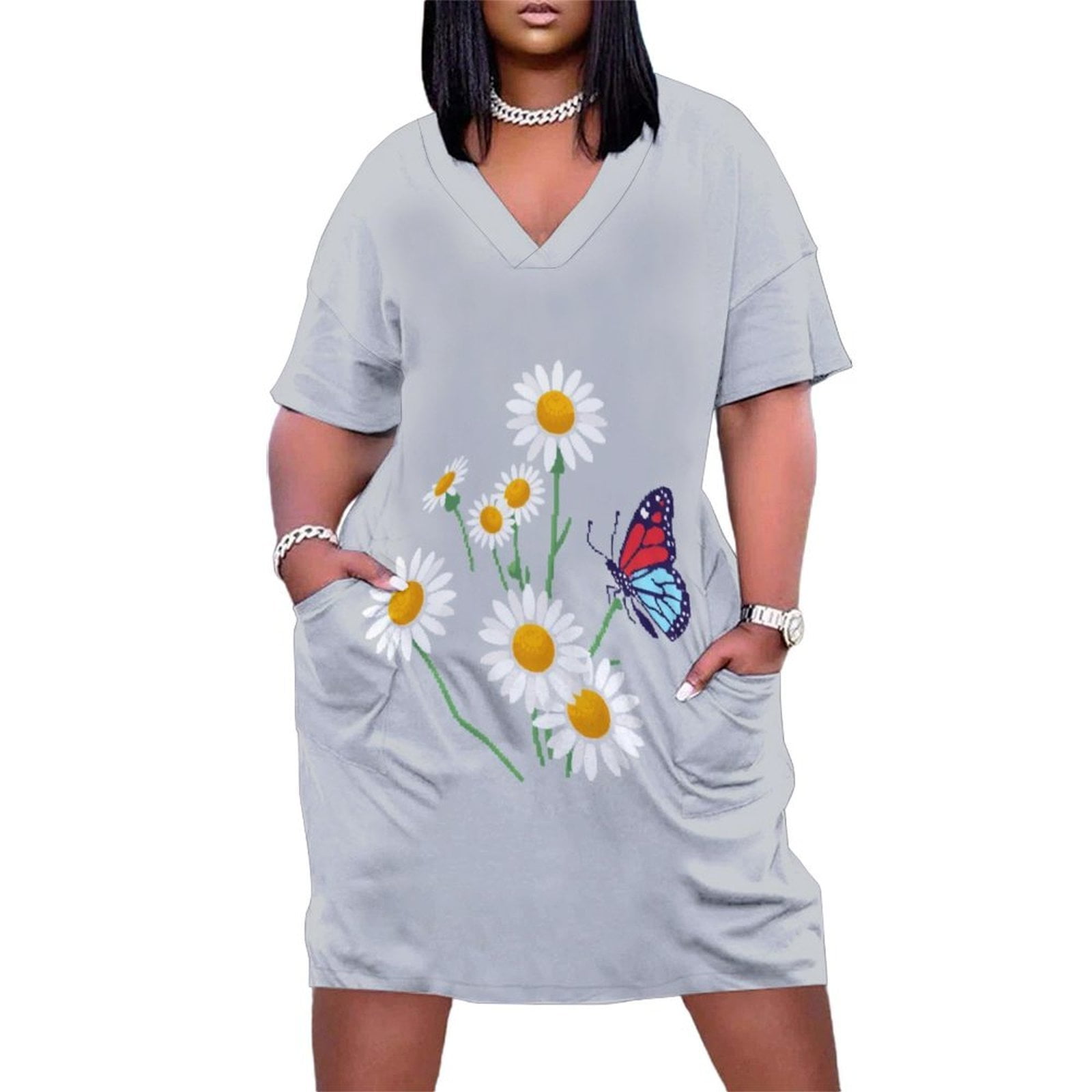Loose Pocket Dress Daisy Dresses for Woman Dresses for Woman 2025 - Walmart.com