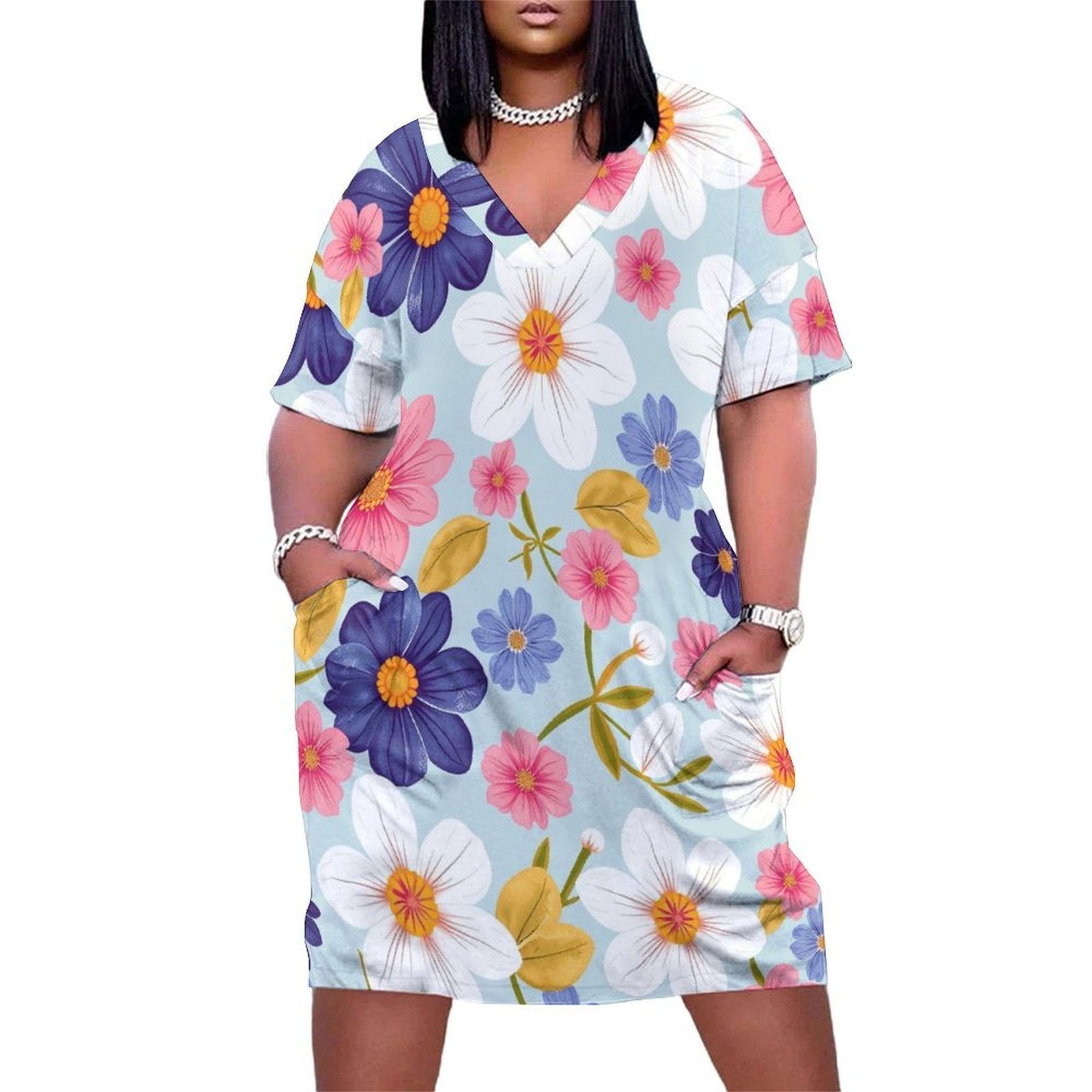 Loose Pocket Dress Floral Dresses for Woman Dresses for Woman 2025 - Walmart.com
