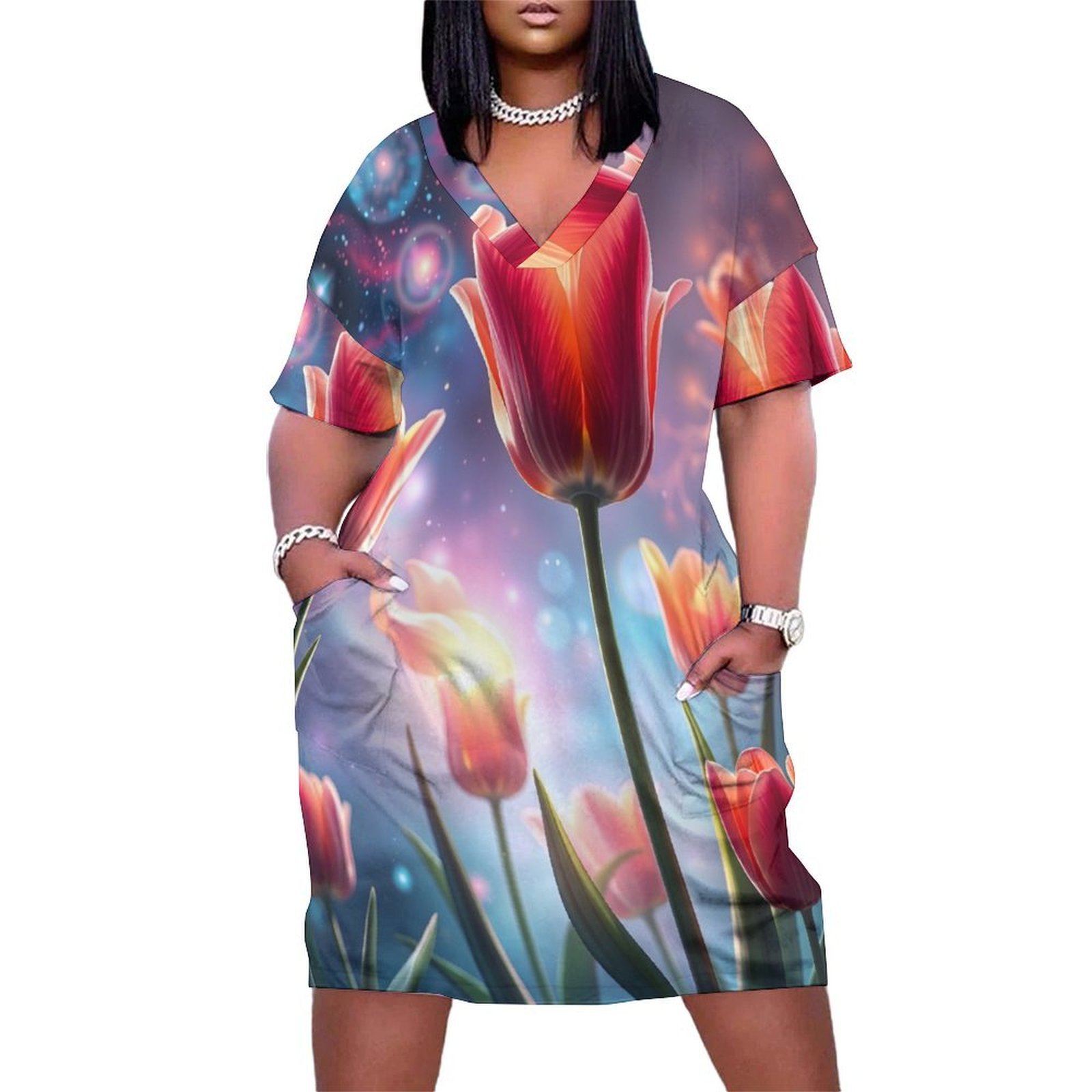 Loose Pocket Dress Tulip Dresses for Woman Dresses for Woman 2025 ...