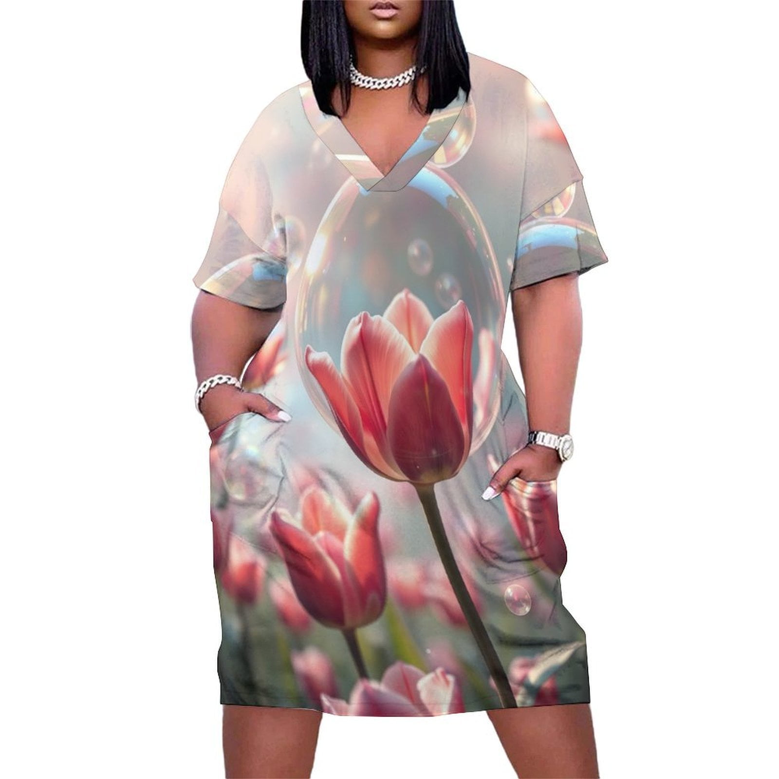 Loose Pocket Dress Tulip Dresses for Woman Dresses for Woman 2025 - Walmart.com