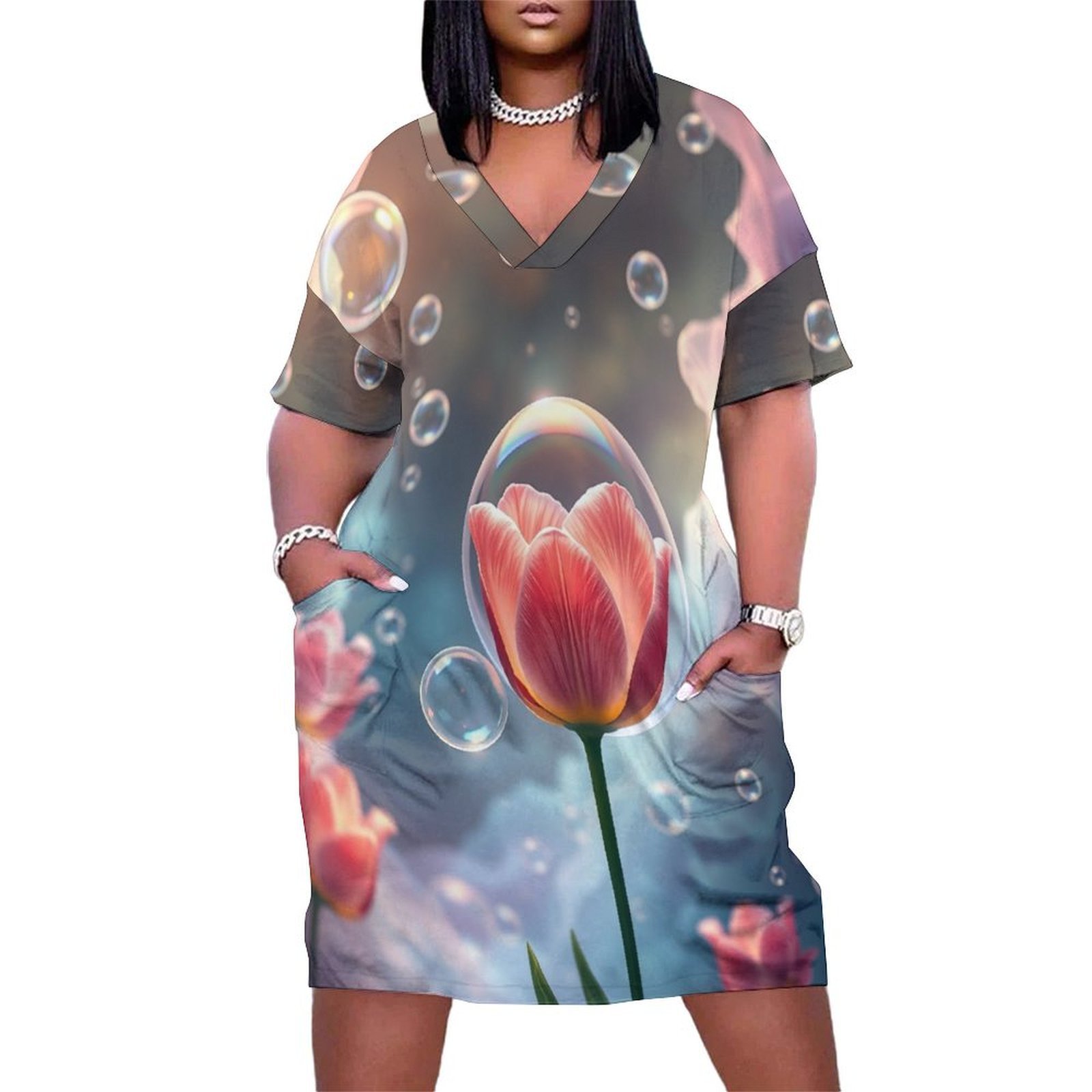 Loose Pocket Dress Tulip Dresses for Woman Dresses for Woman 2025 ...