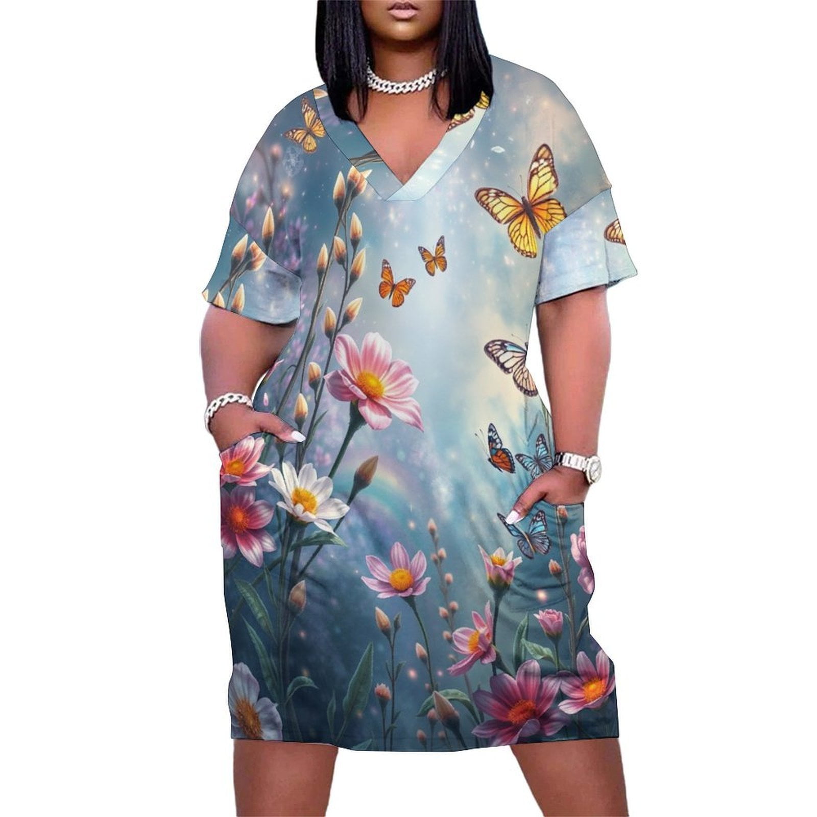 Loose Pocket Dress Vintage Flowers Dresses for Woman Dresses for Woman 2025 - Walmart.com
