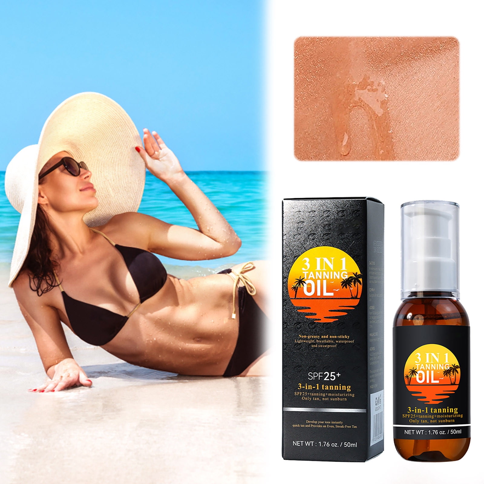 Loose Skin Tone Soap Tanning Oil Summer Beach Tanning Aid Dark Brown Bronze Body Tanning Oil ...