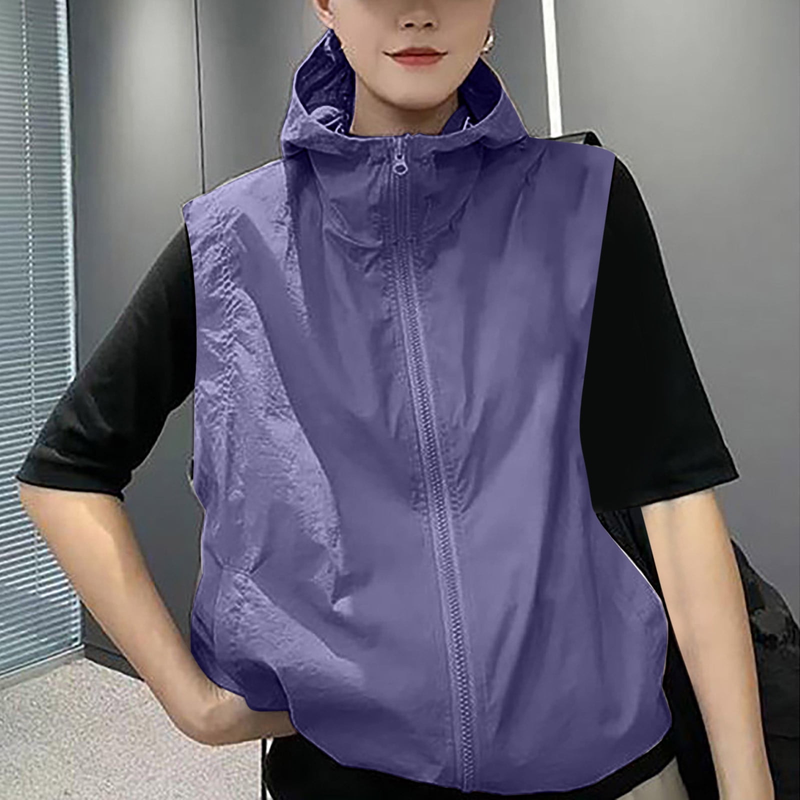 Loose Sun-protective Shirt, Breathable Cotton Blend, UPF 50+ Protection ...