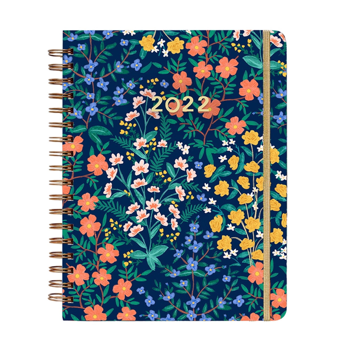 Loose-leaf Calendar Book Thickened 2022 English A5 Schedule Gold Coil ...