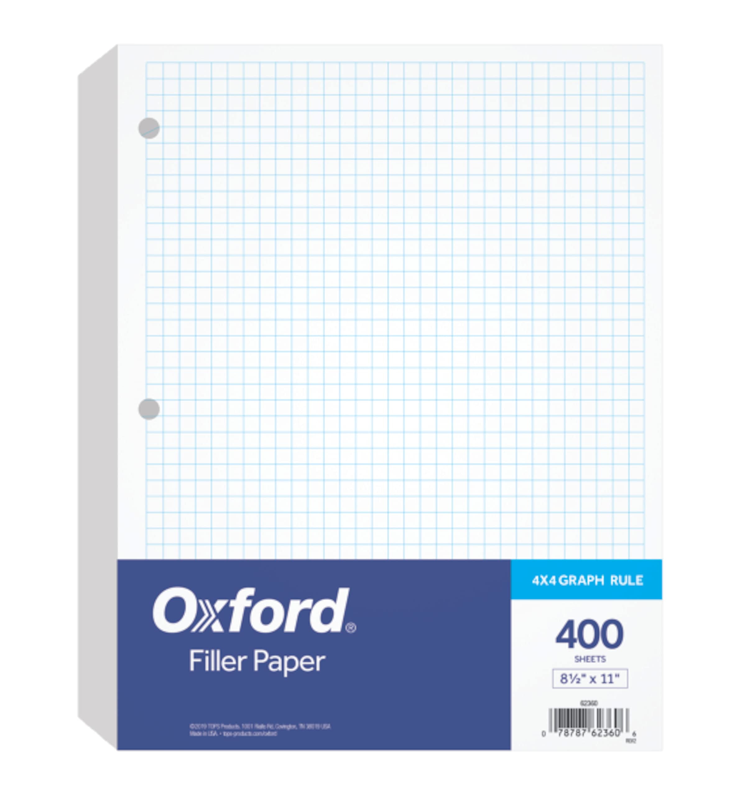 Loose leaf filler paper, 8.5 x 11 inches, 4x4 graph rule, 3 hole ...