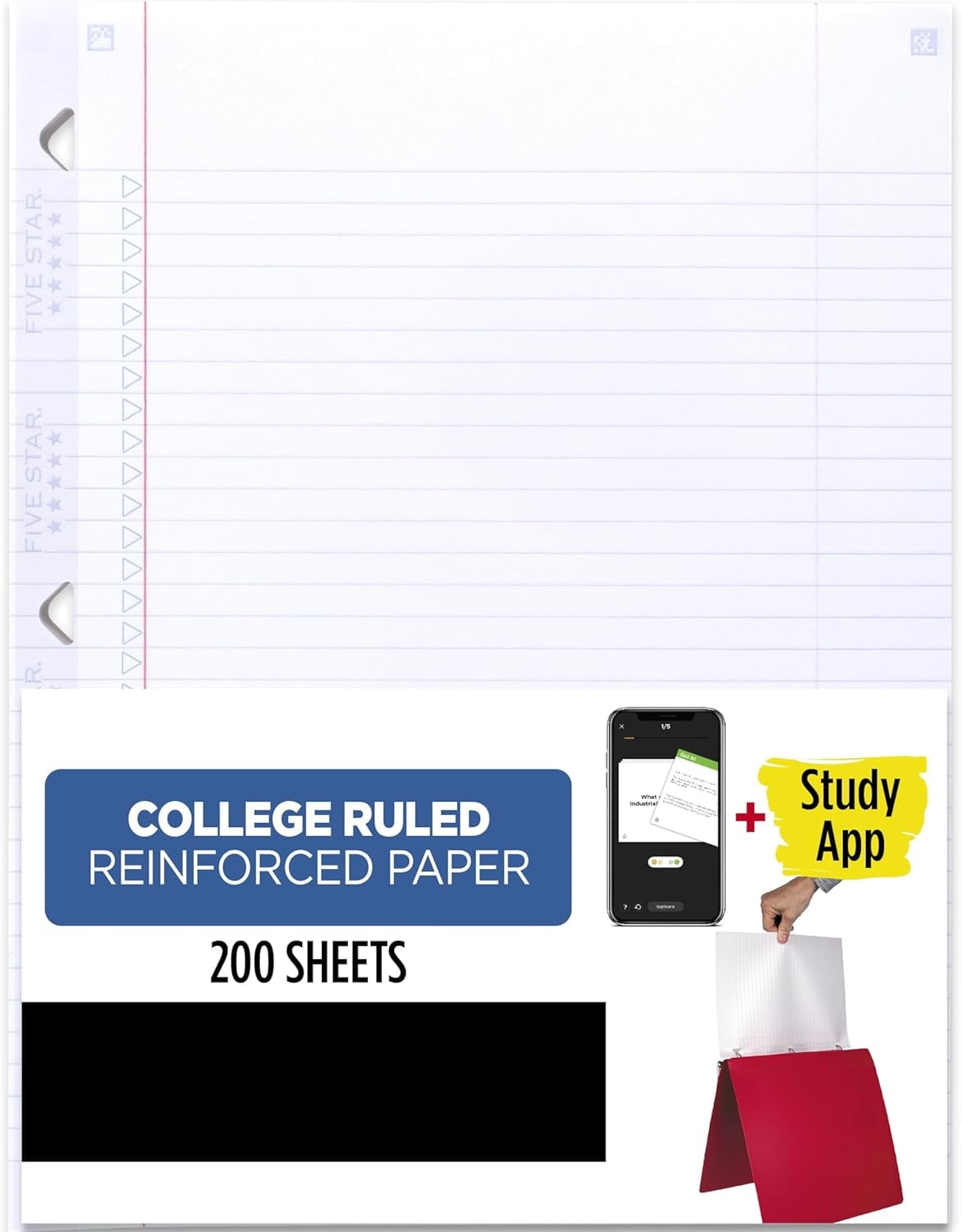 Loose-leaf learning app, college straight line filler notebook paper ...