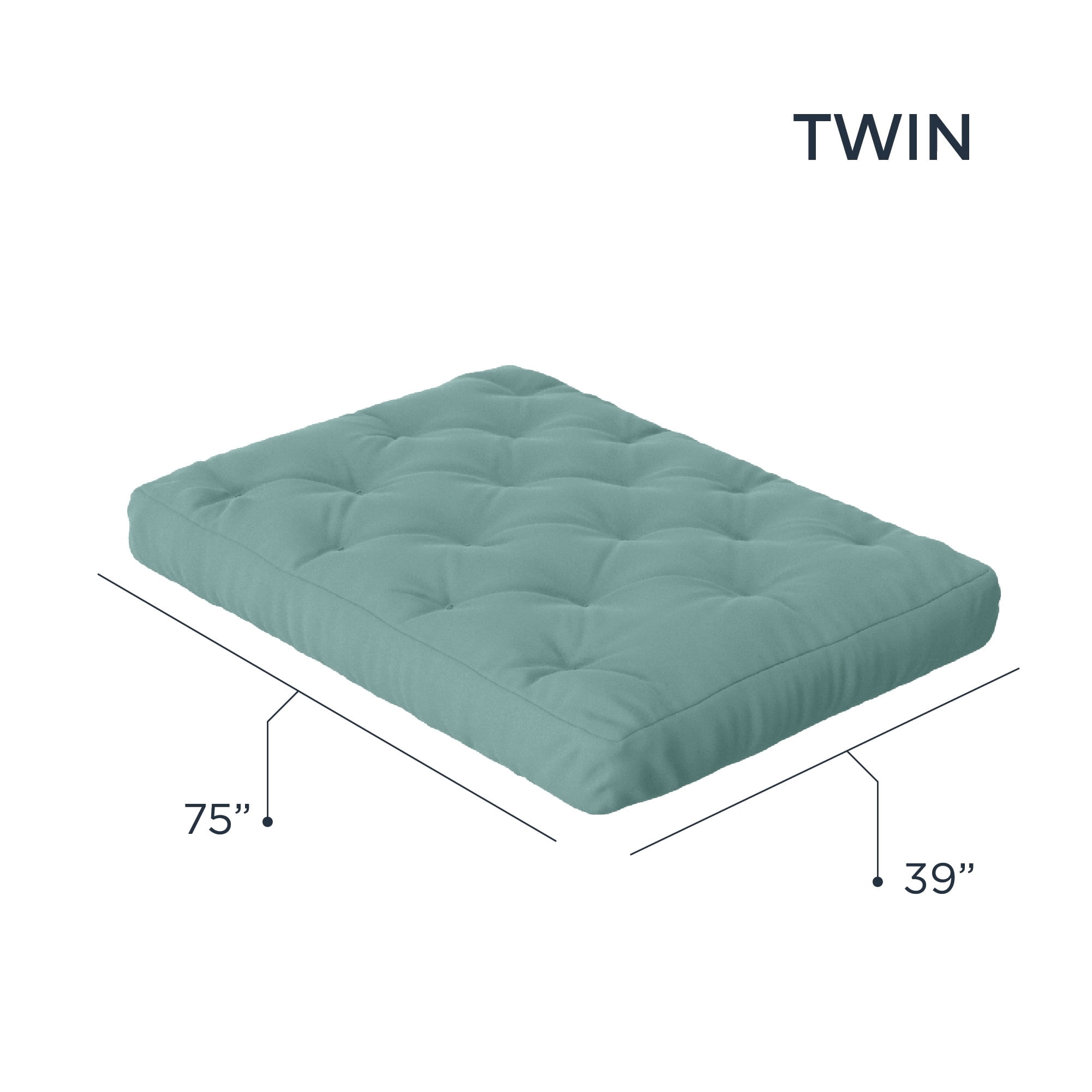 Loosh Home 10" Canvas Futon Mattress Aqua Twin - Walmart.com