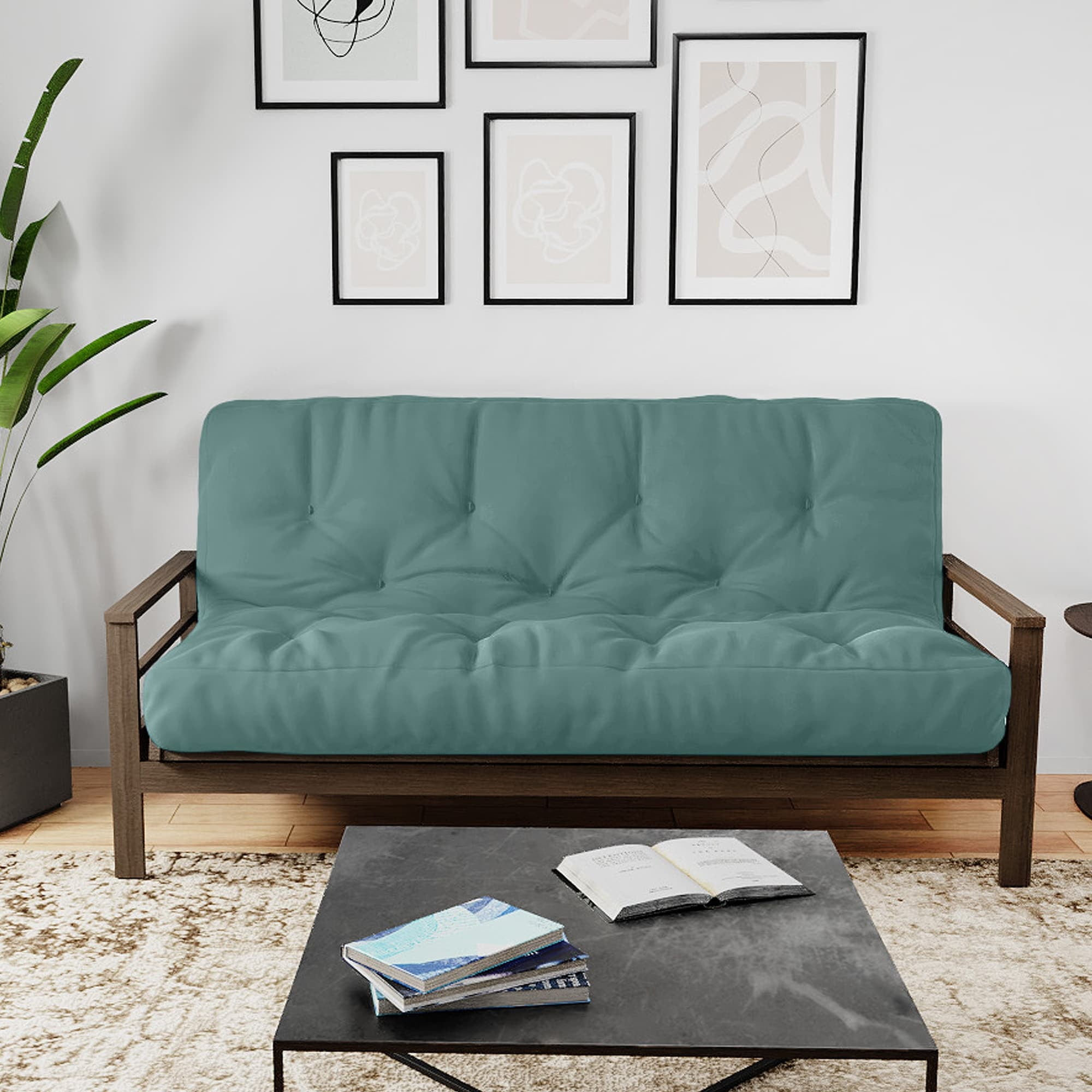 Loosh Home 10" Gel Memory Foam Twin Size Futon Mattress Aqua - Walmart.com