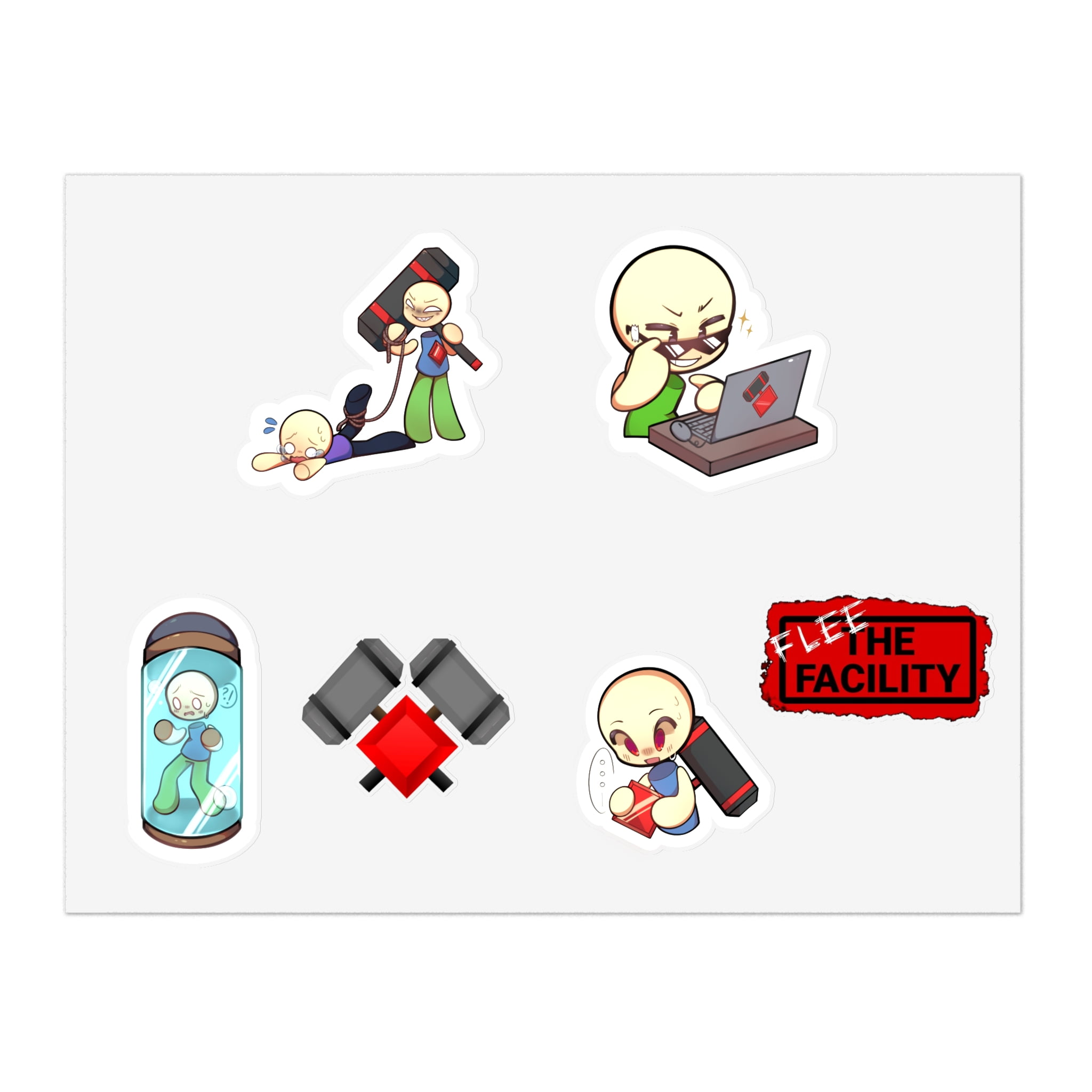 Lootbloc Flee The Facility - Emoticon Vinyl Sticker Pack Sheet (1pc ...