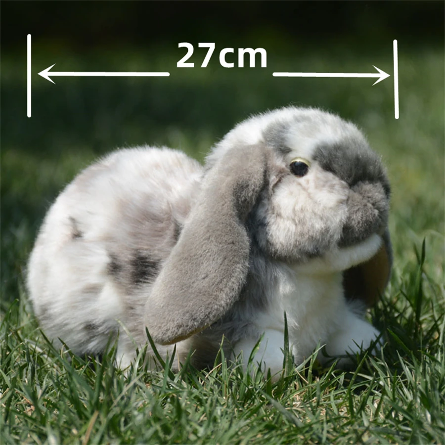 Lop Ear Rabbit High Fidelity Anime Cute White Brown Bunny Plush Toys ...
