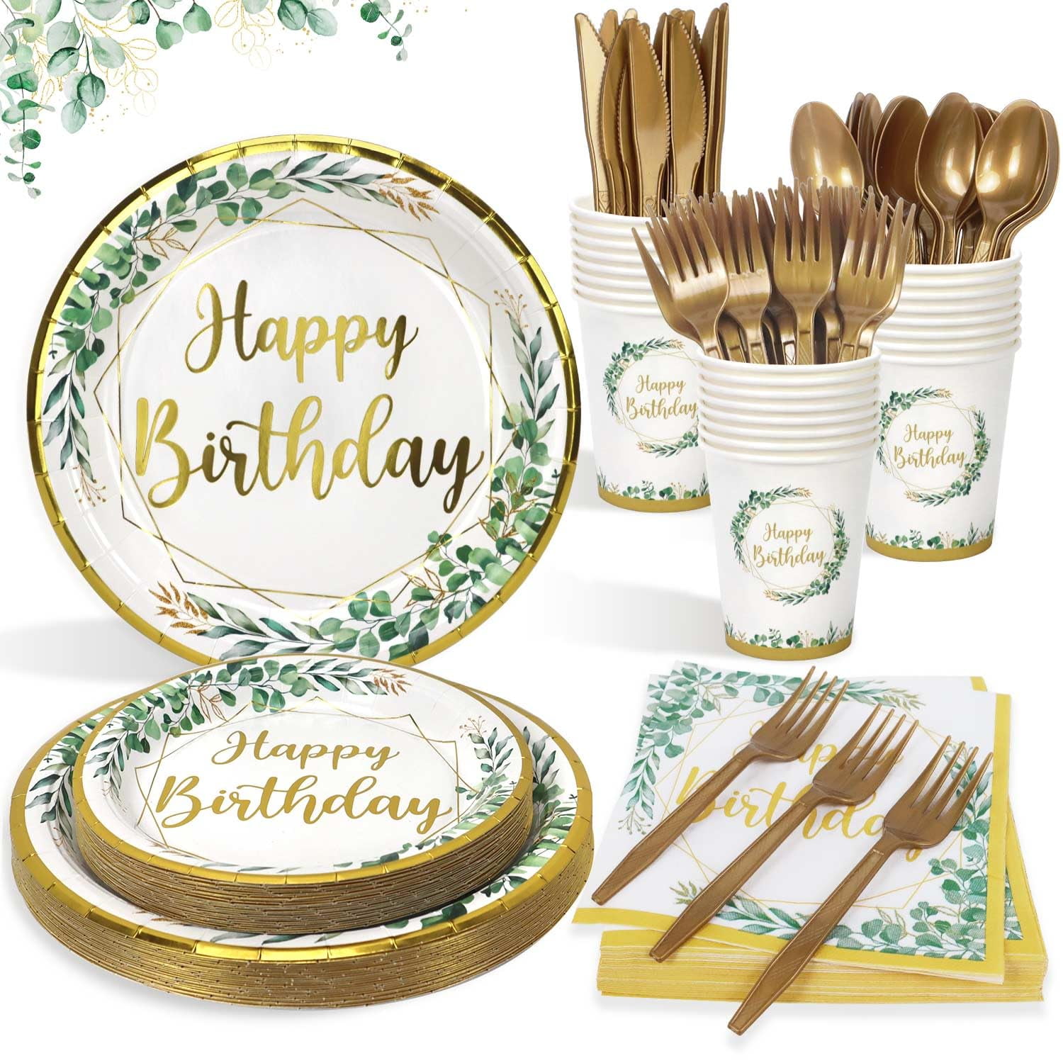 Lopeastar Neutral Sage Green STF9 Birthday Decorations Plates Set for ...