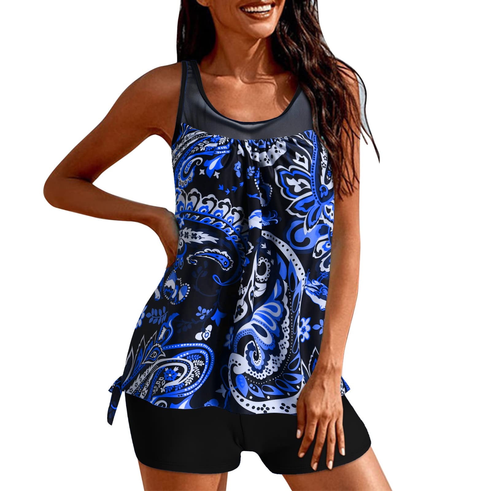 Lopeceal Tankini Swimsuits for Women Bathing Suit Two Piece Swim Tank ...