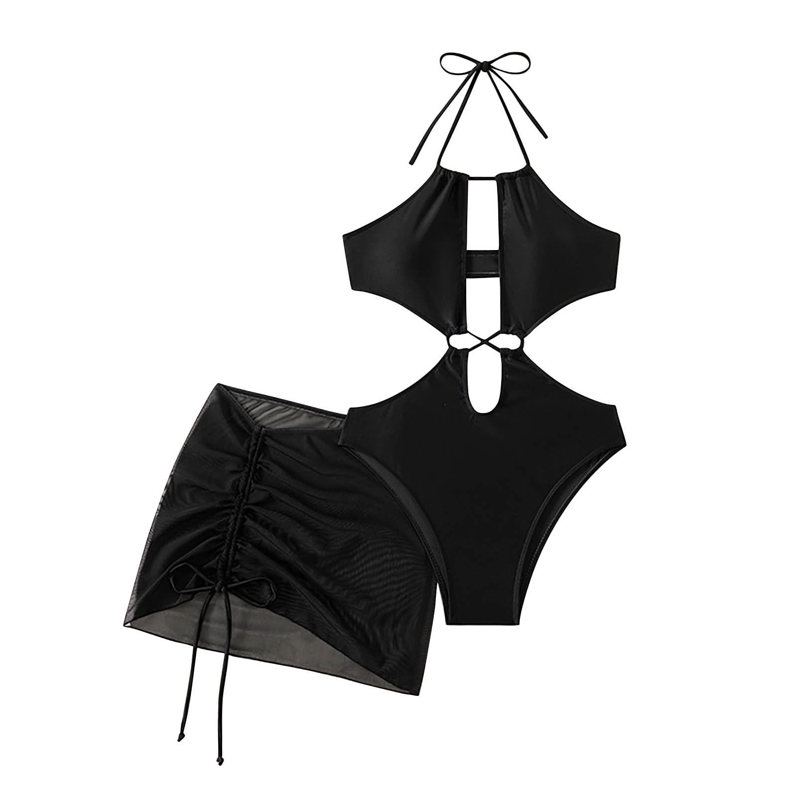Lopeceal Women's One Piece Swimsuit Plunge Neckline Cutout Criss Cross ...