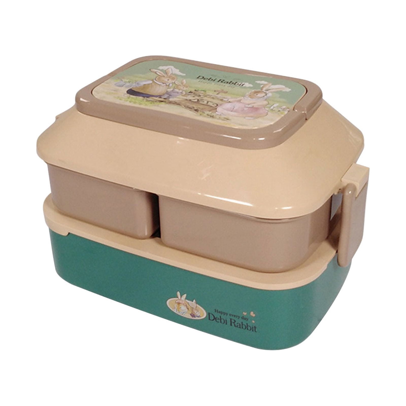 Lopecy-Sta Army Green Divided Bento Easy Lunch Boxes Containers Double ...