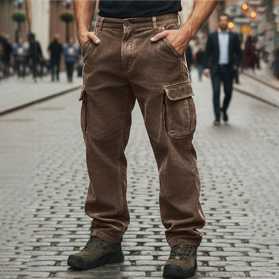 Lopecy-Sta Men's Cargo Work Pants with Elastic Waist & Drawstring ...