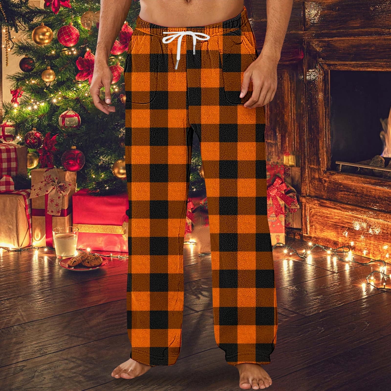 Lopecy-Sta Wide Leg Pants for Men Pajama Pants Casual Fall Winter ...