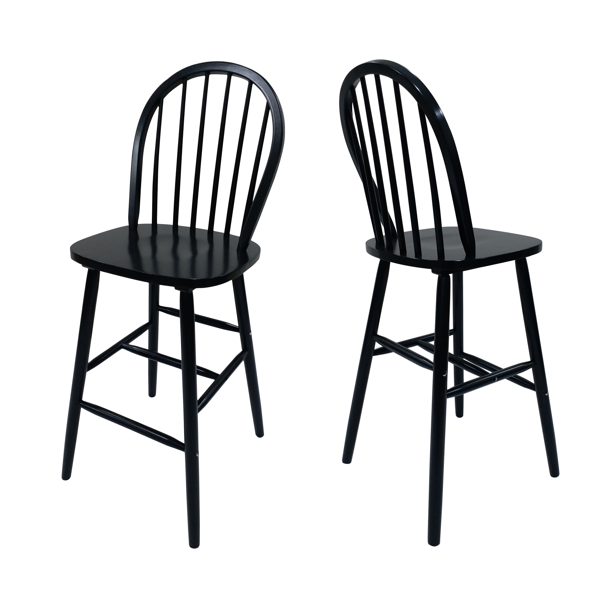 Lopez Hand-Crafted Black Rubberwood Spindle Bar Stools (set of 2 ...