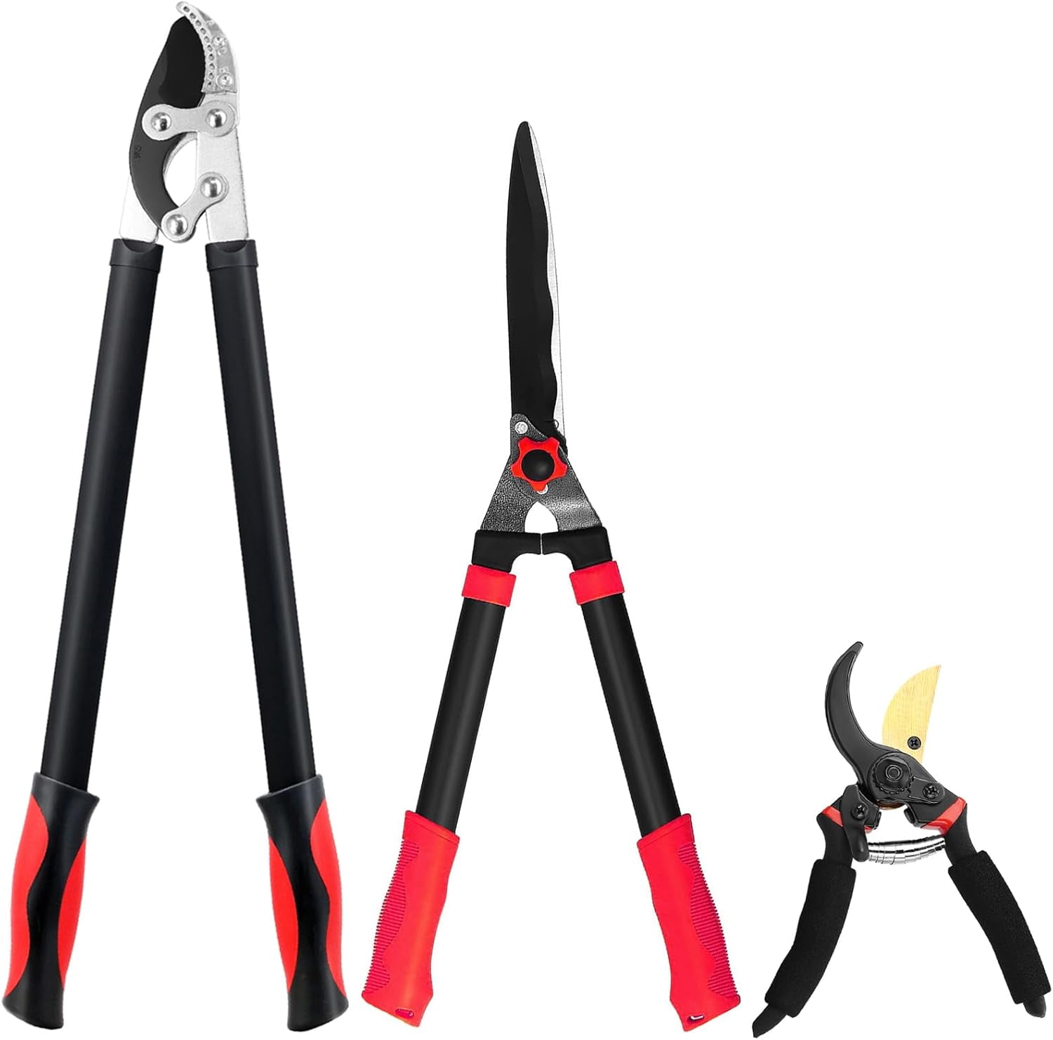 Loppers Hedge Shears & Pruners Combo Set 3- Hedge Clippers, Tree ...