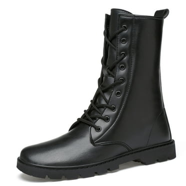 Men's Tactical Boots Cap Toe Leather 10" Zipper Shoes - Walmart.com
