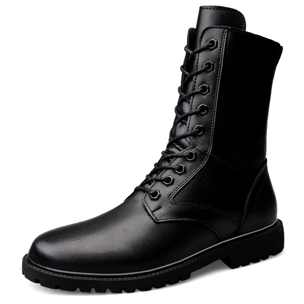 Lopsie Men's Tactical Boots Cap Toe Army Leather Combat Military Zipper ...