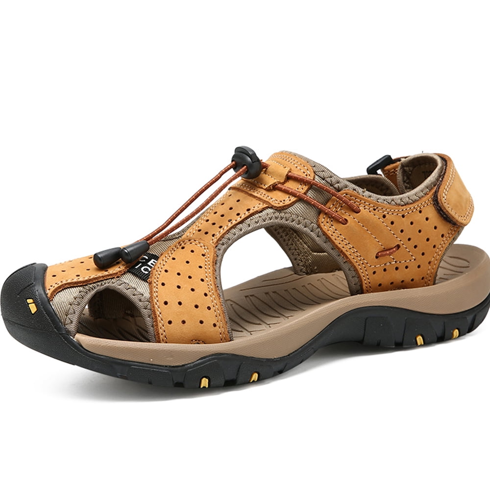 Lopsie Mens Sandals Leather Beach Shoes Outdoor Comfort Breathable ...
