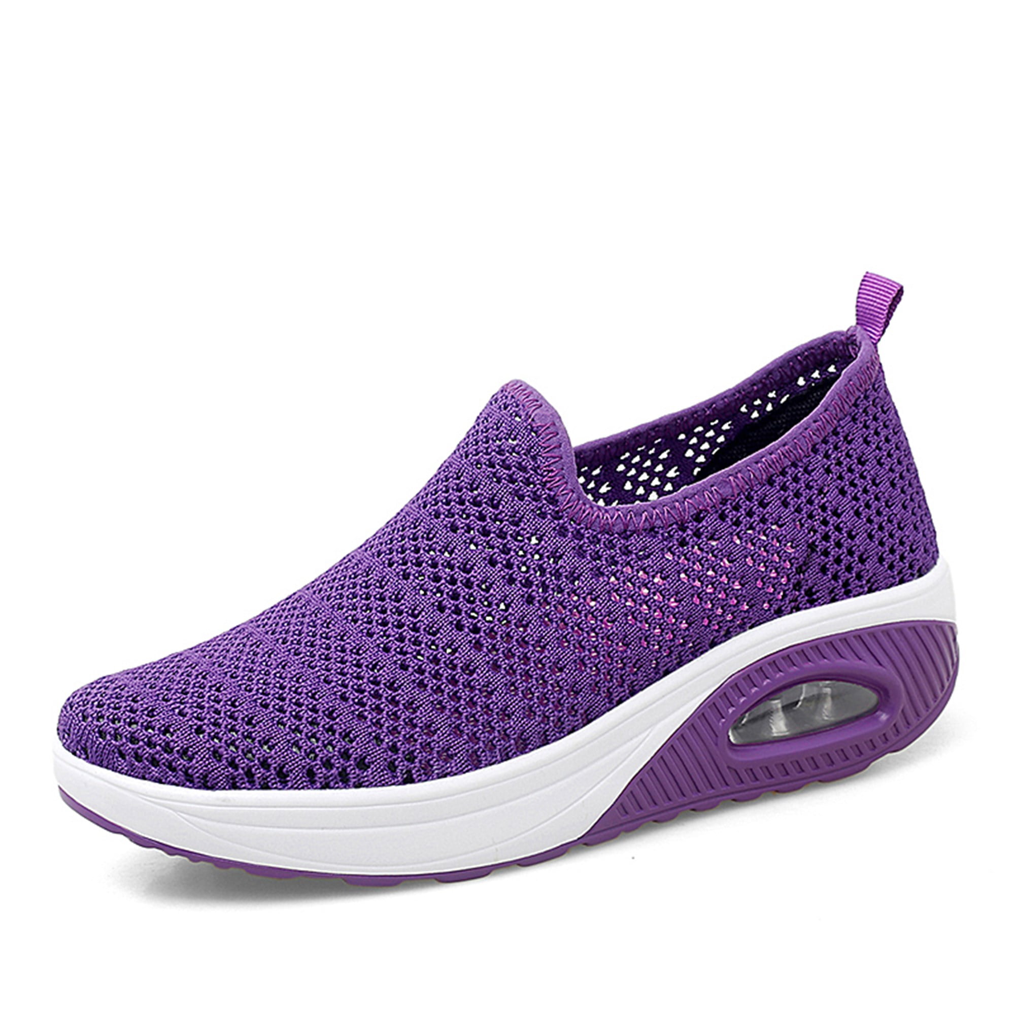 Lopsie Womens Walking Shoes Breathable Mesh Sneakers Slip On Comfort ...
