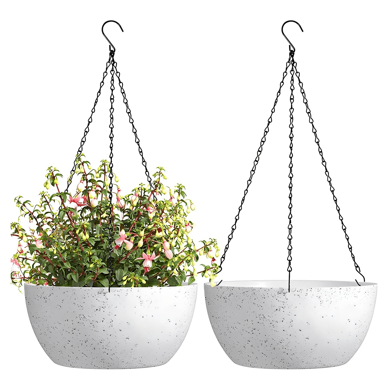 Lopxenu 13 Inch Large Hanging Planters Plant Pots for Outdoor Indoor ...
