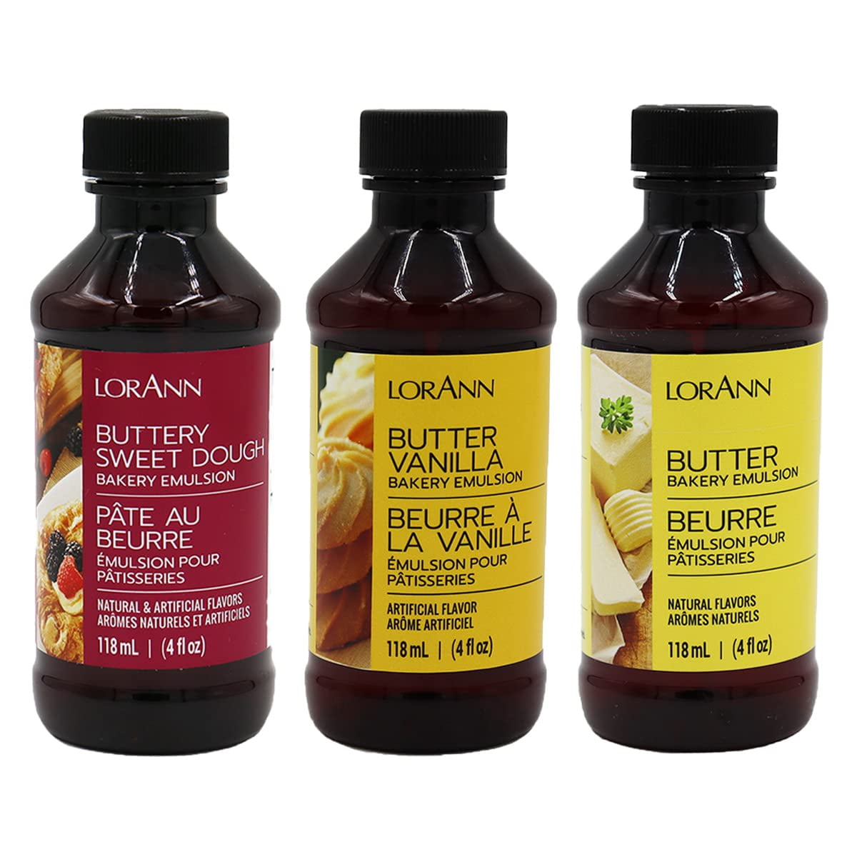 LorAnn Oils Bakery Emulsion 3pk, Buttery Sweet Dough, Butter Vanilla ...