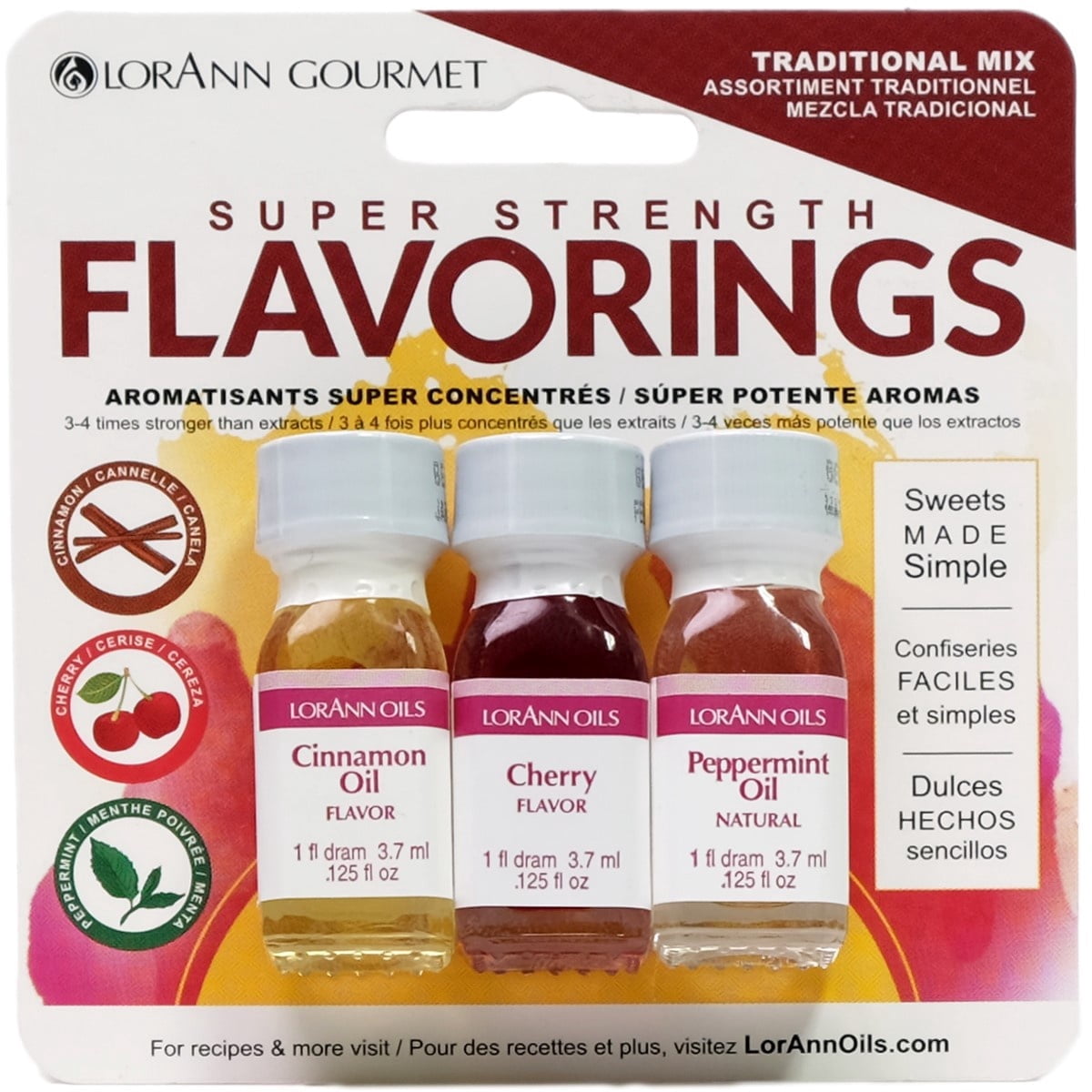 LorAnn Oils Super Strength Flavoring 3 Pack, Cinnamon, Cherry ...