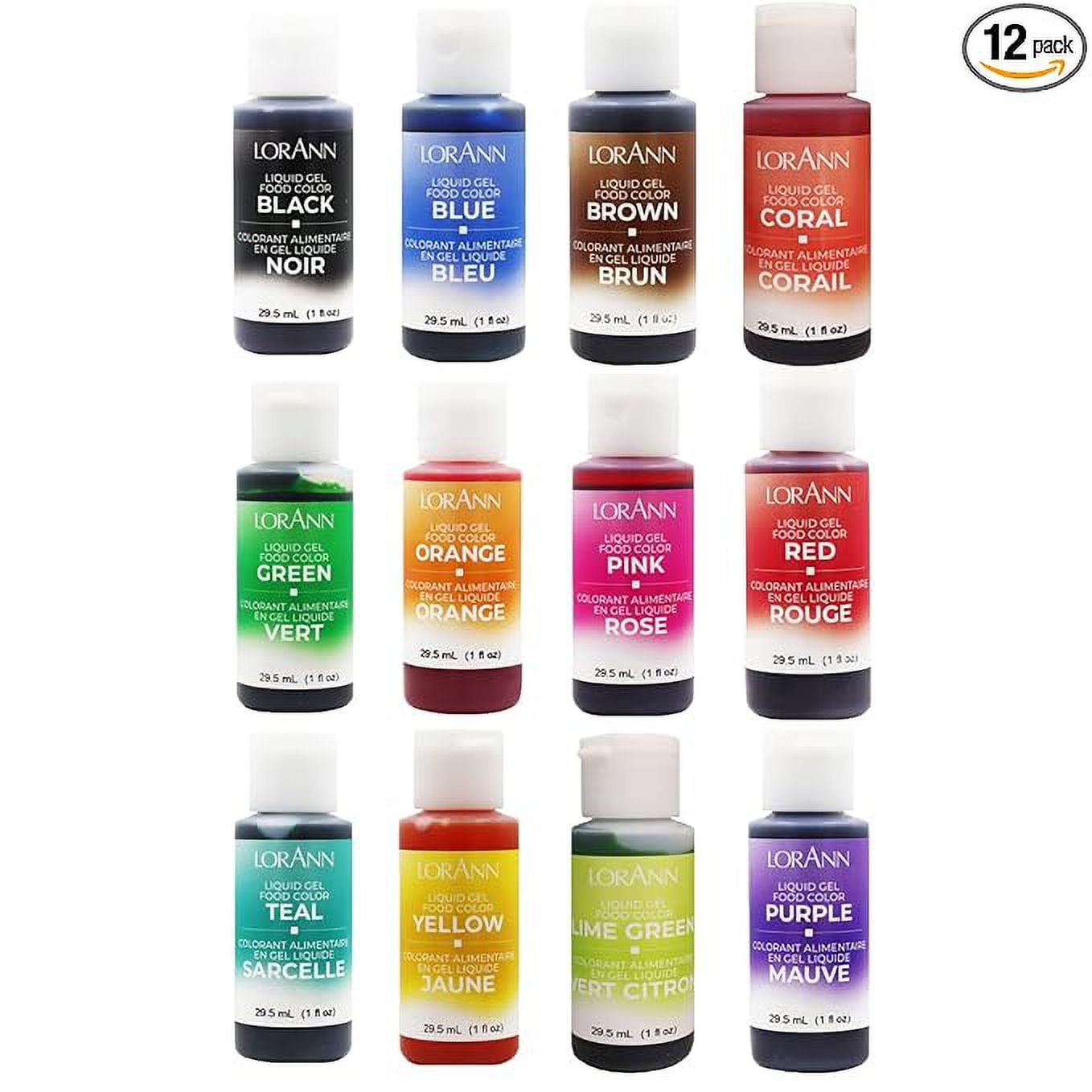 LorAnn Liquid Gel Food Color Assortment - 12 Pack - Walmart.com