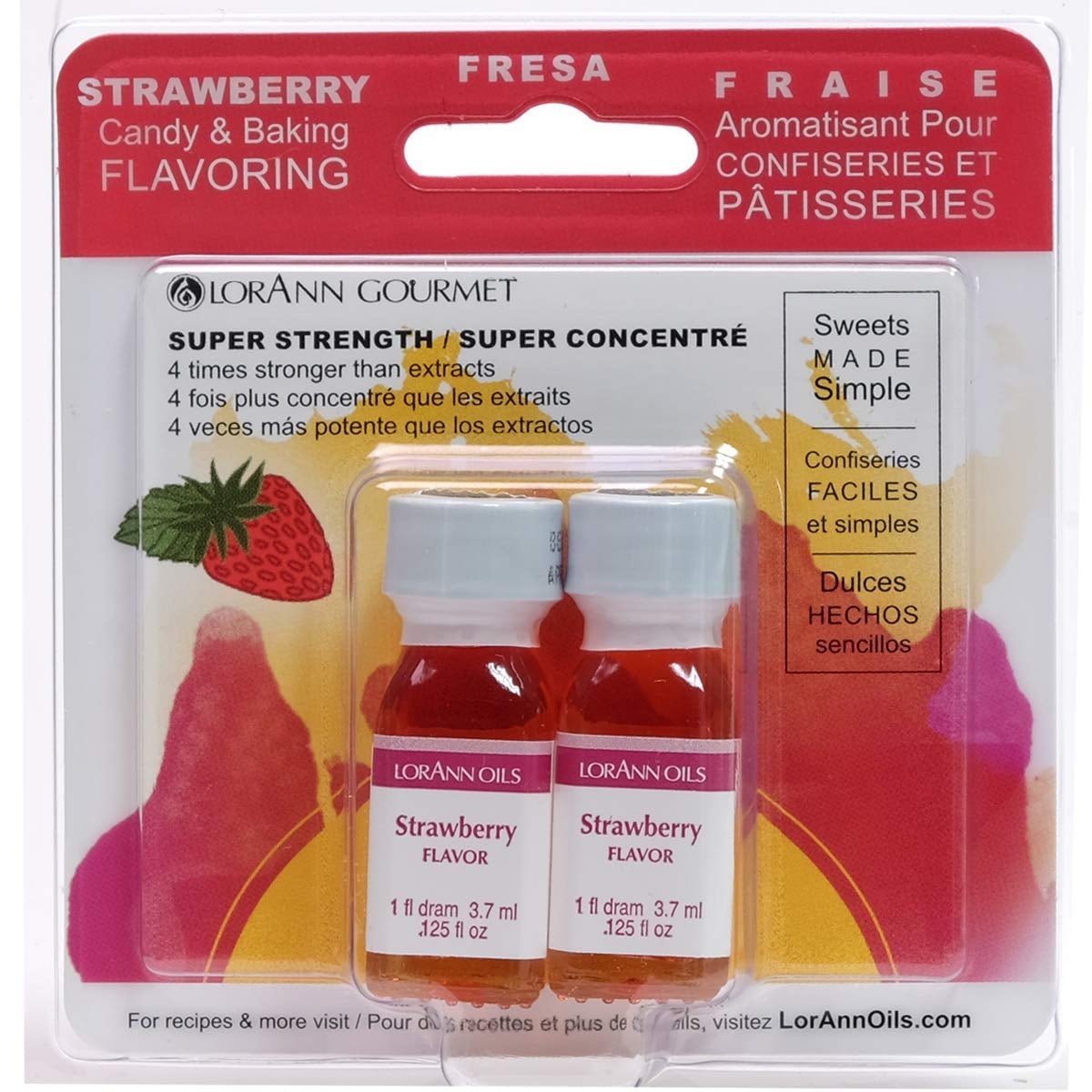 LorAnn Oils Strawberry Flavoring Extract, Super Strength 4x, Twin Pack ...