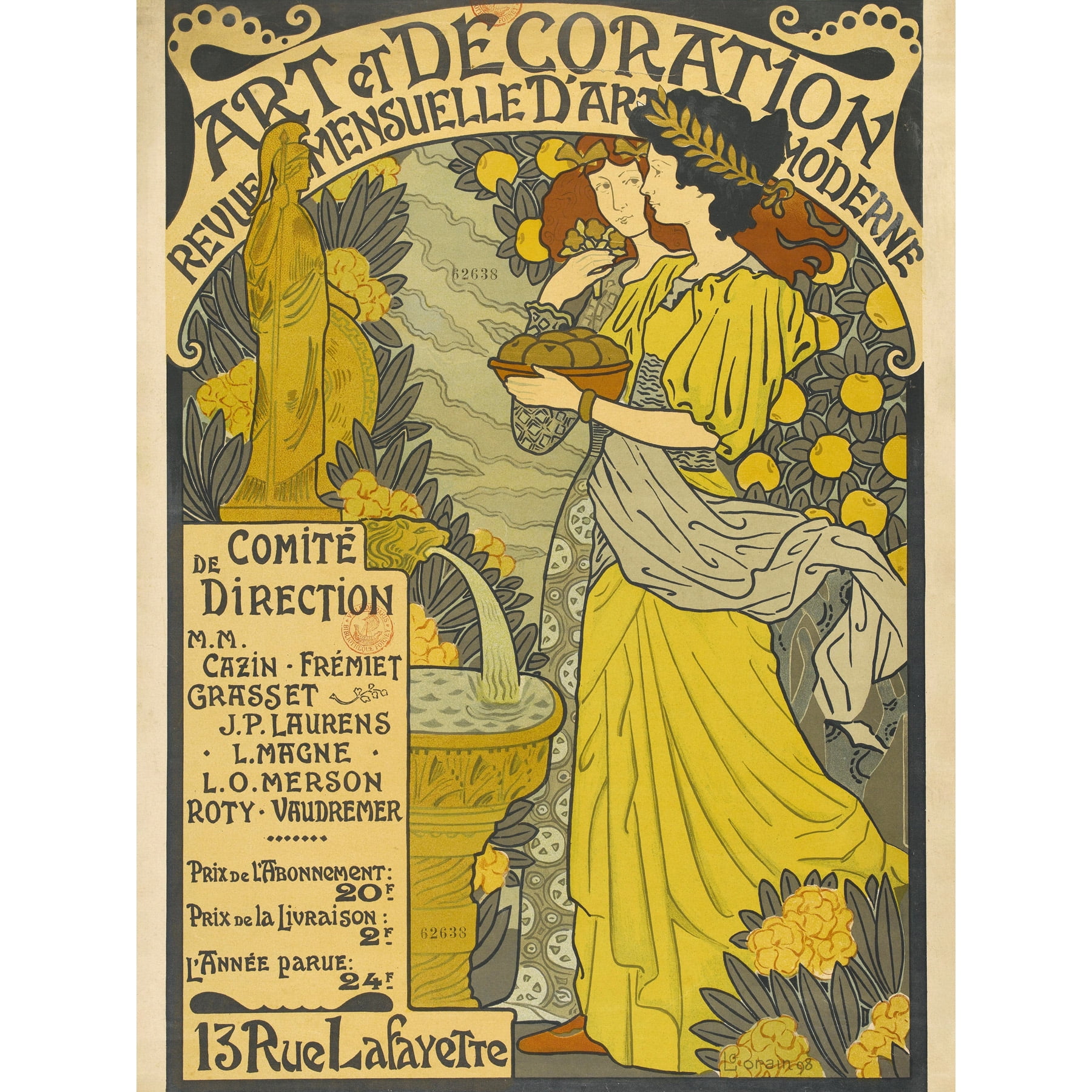 Lorain Decoration Magazine Nouveau French Advert Extra Large Art Print ...
