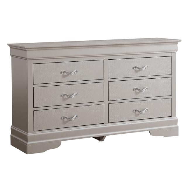 Lorana 6-Drawer Champagne Dresser - 33 x 59 x 16 in. - Walmart.com