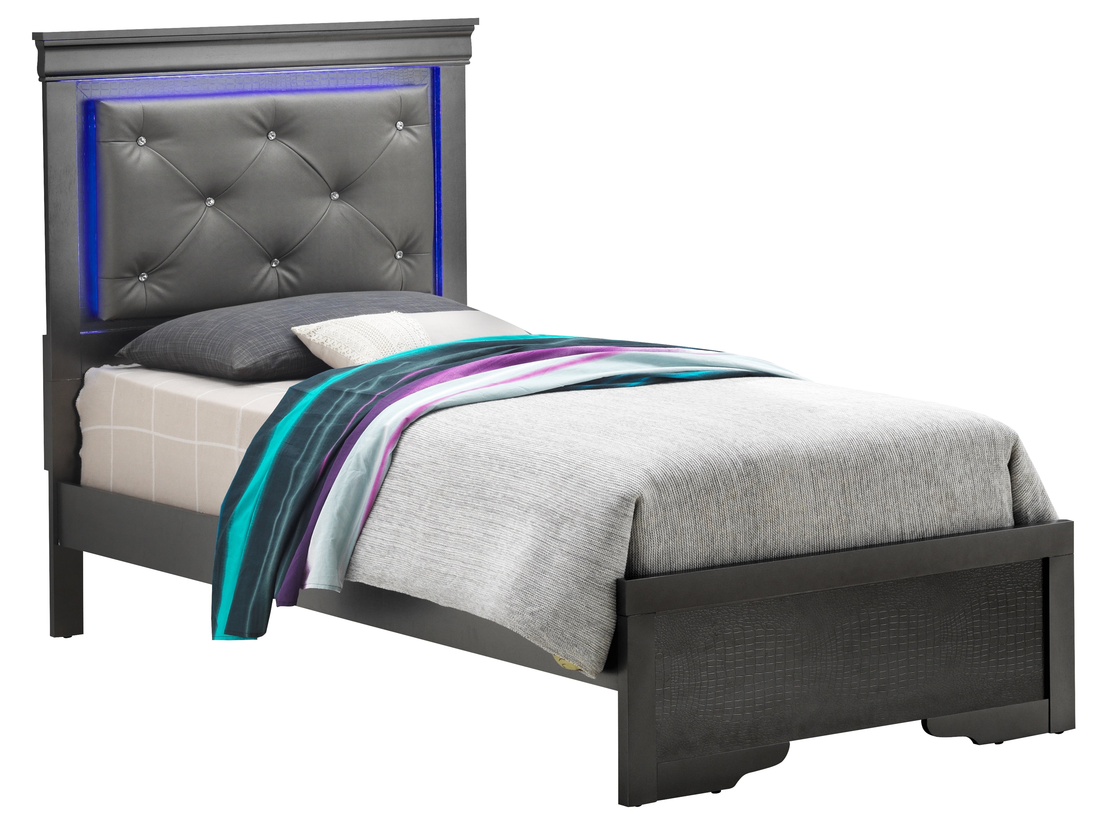 Lorana G6502C-TB3 Twin Bed , Metalic Black - Walmart.com