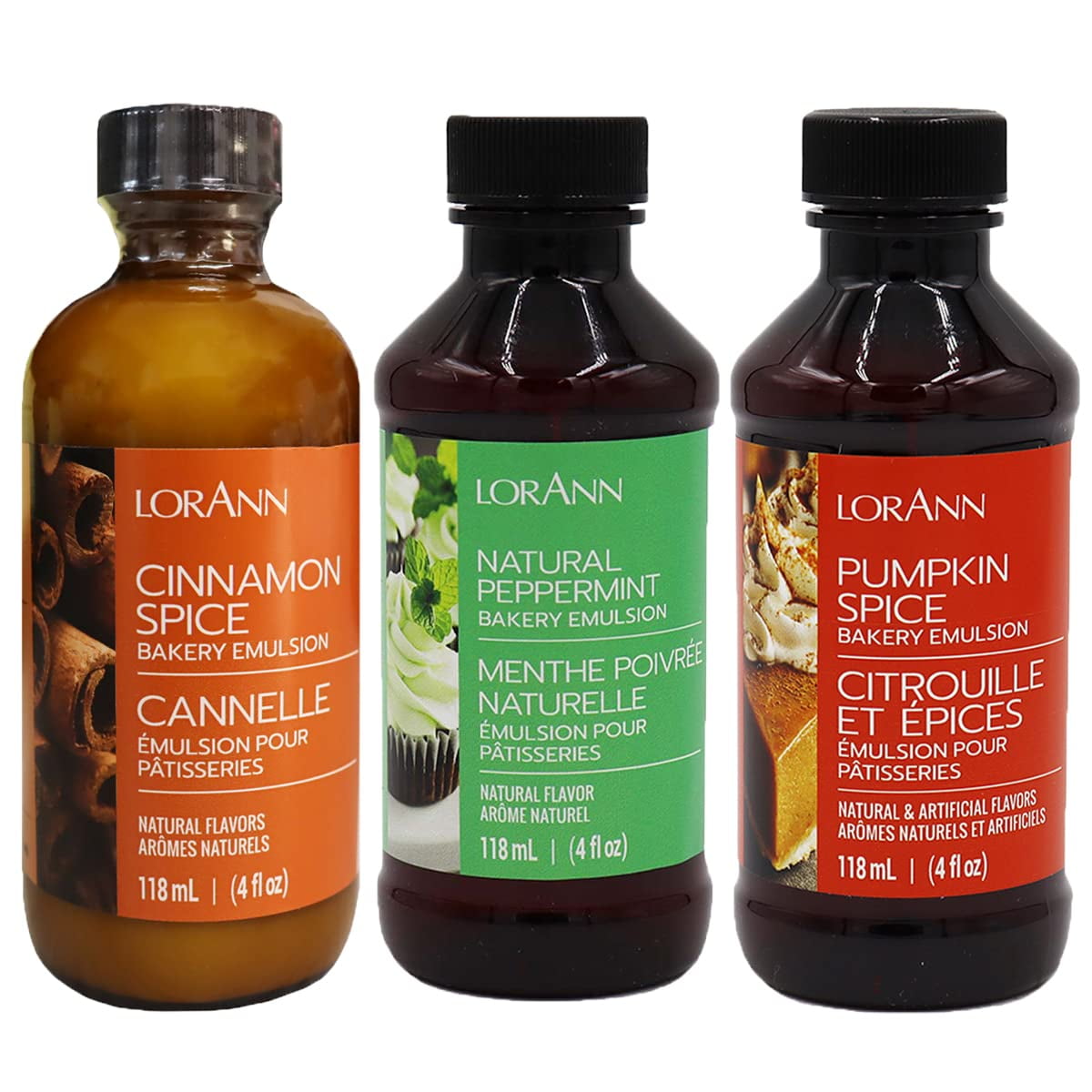 Lorann Oils Bakery Emulsion: Cinnamon Spice, Peppermint and Pumpkin ...