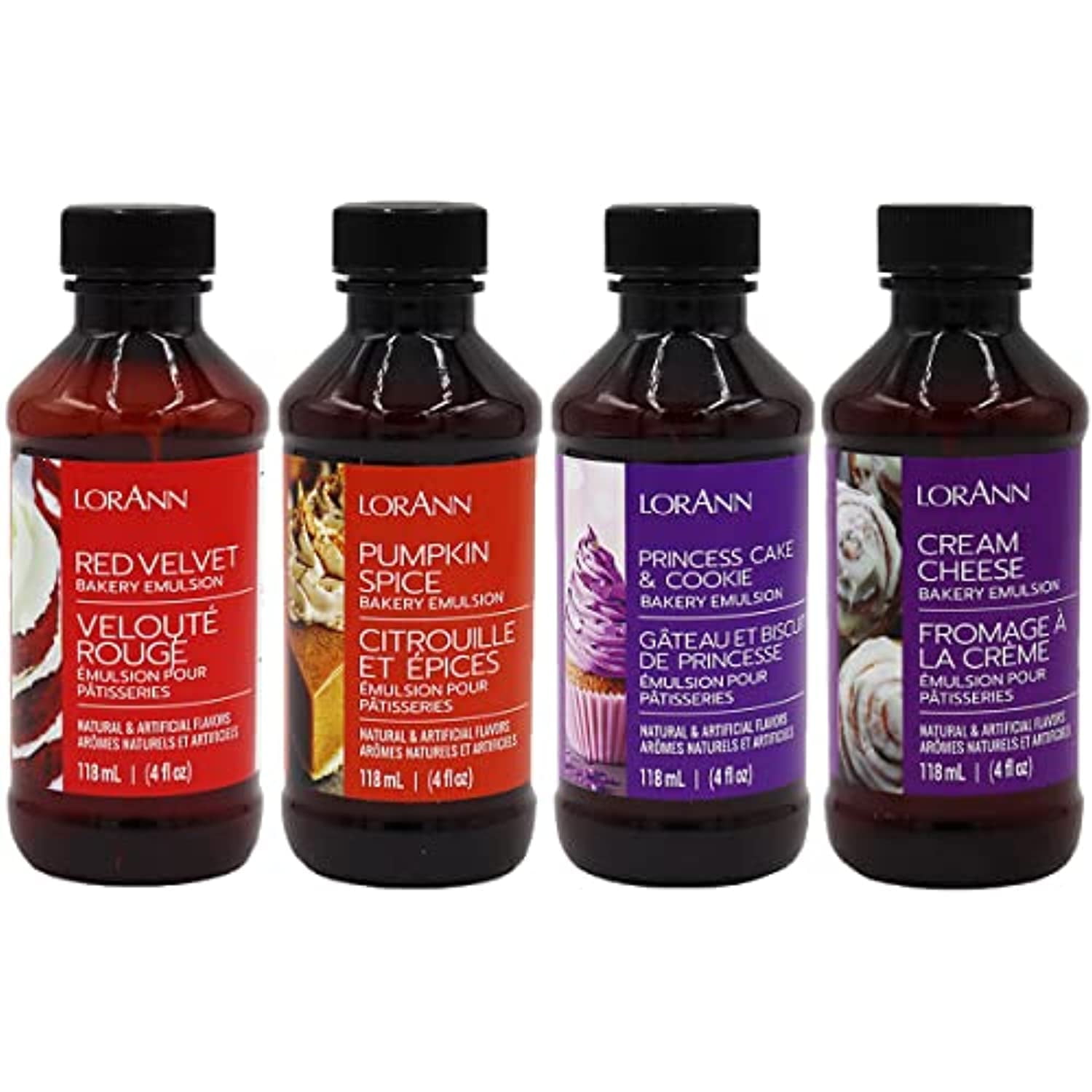 Lorann Oils Bakery Emulsion Flavoring Red Velvet, Princess Cake, Cream ...