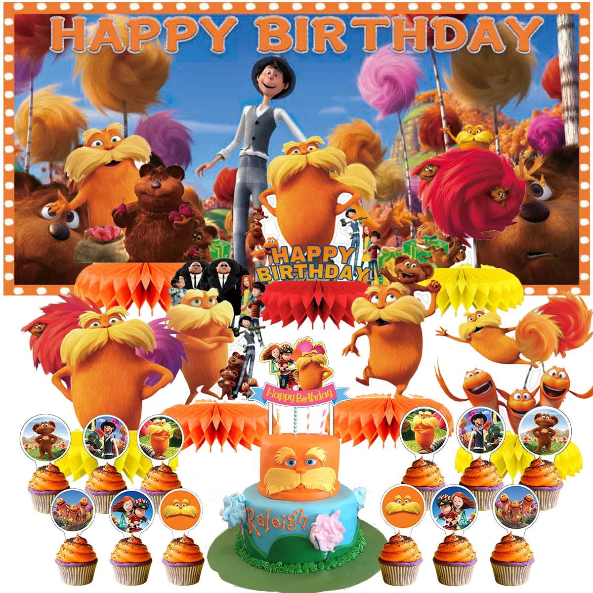 Lorax Honeycomb Centerpieces Table Toppers Decorations for Birthday ...