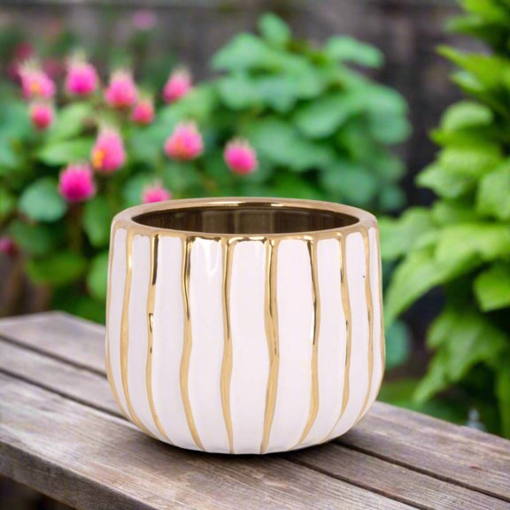 10" Gold Colored Antique Style Christmas Planter - Walmart.com