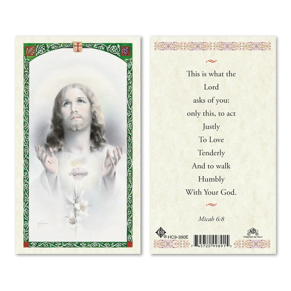 What The Lord Asks Laminated Prayer Cards | 2-Sided Catholic Holy Cards ...