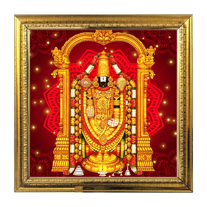 Lord Balaji India God Photo Frame for Pooja Hindu Bhagwan Venkateswara ...