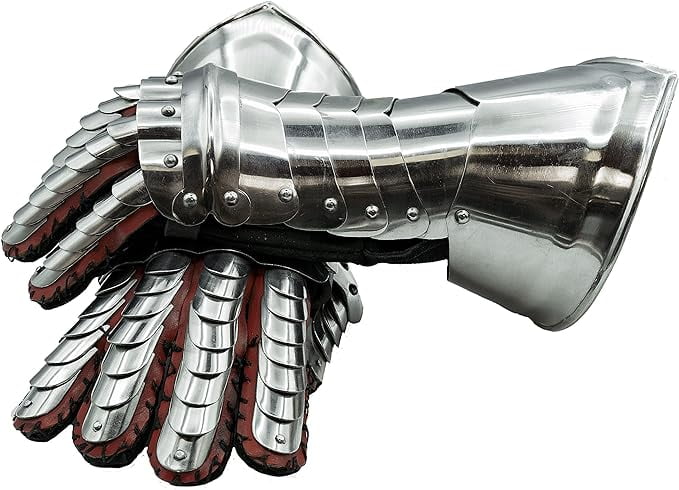 Lord of Battles Garen Medieval Articulated Steel Gauntlets with Leather ...