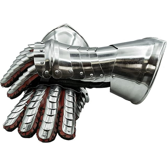 Lord of Battles Garen Medieval Articulated Steel Gauntlets with Leather ...