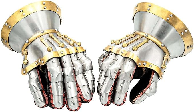 Lord of Battles Medieval Hourglass Steel Gauntlets for LARP Medieval ...