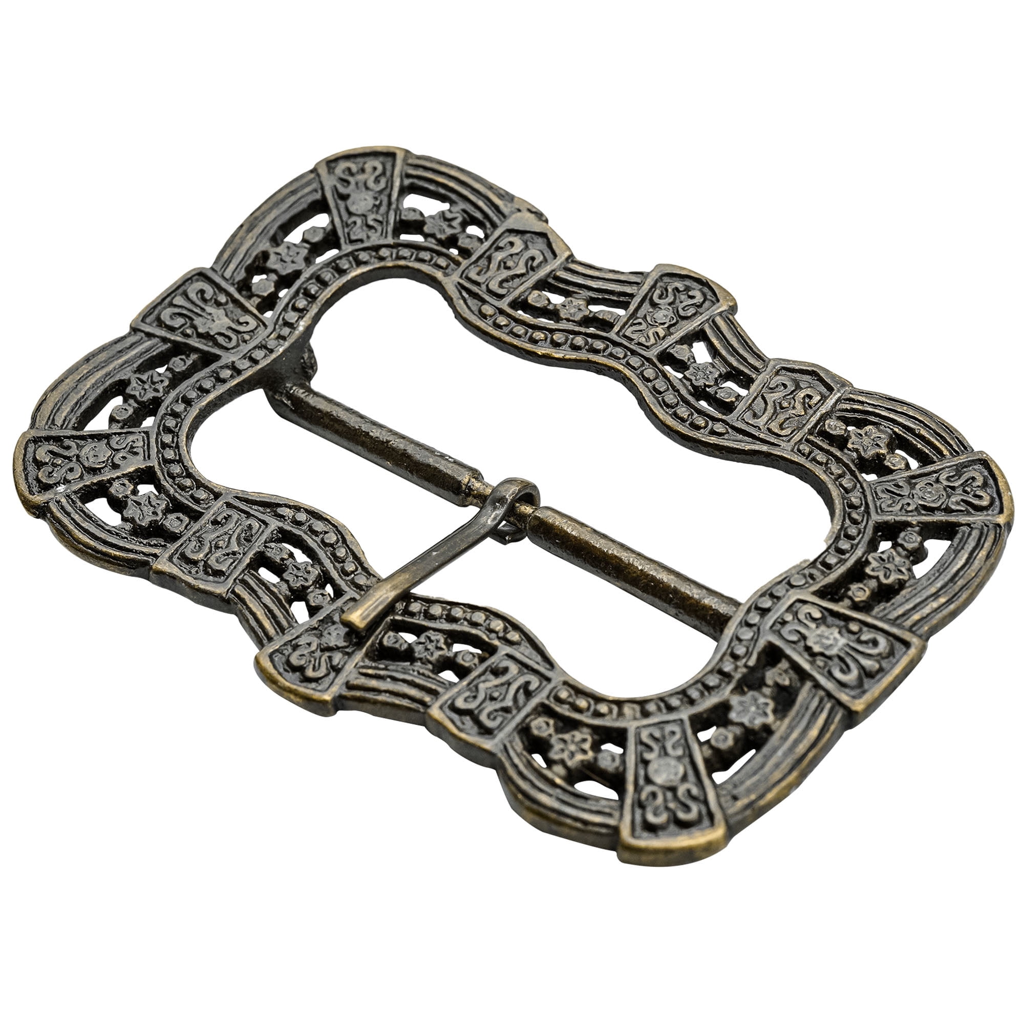 Lord of Battles Medieval Belt Buckle - Antiqued Brass, Large 10x7cm ...