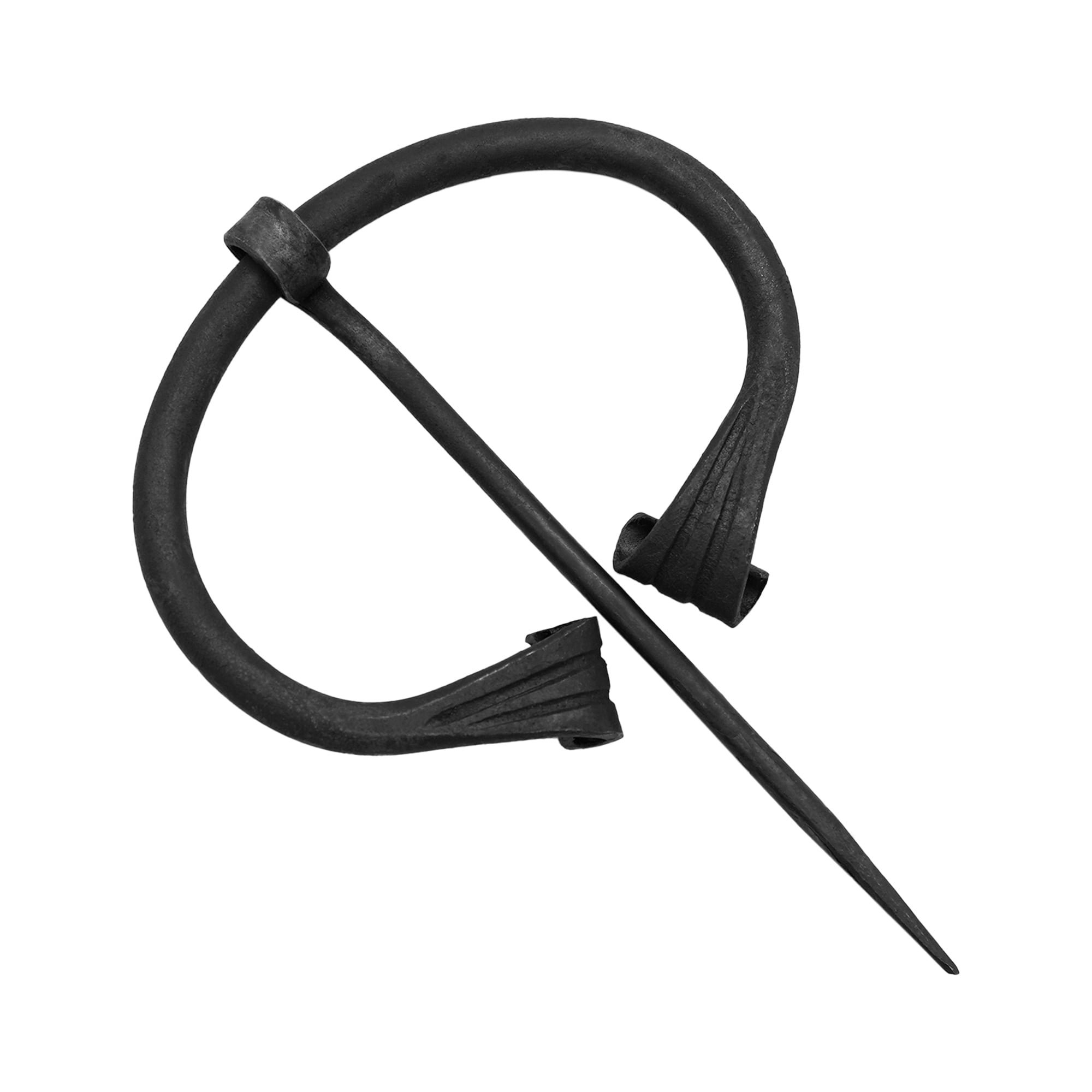 Lord of Battles Medieval Cloak Pin Handforged Iron Fibula with Rolled ...